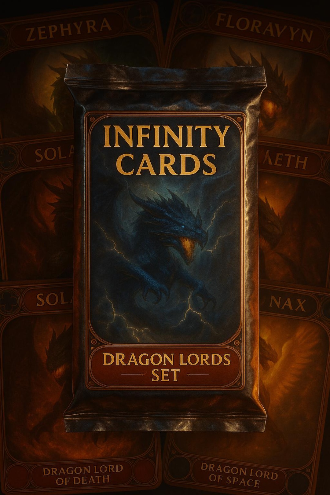 Dragon Lords Infinity Cards: 12 Printable Fantasy Art Cards (digital ...