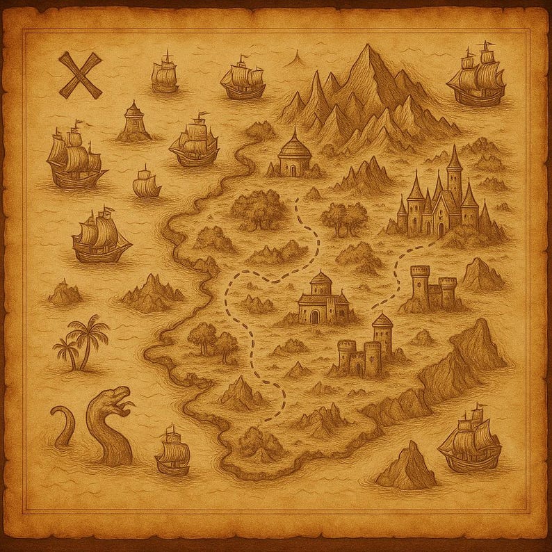 Printable Pirate Treasure Maps: Fantasy Adventure Bundle (PDF & PNG) - Etsy