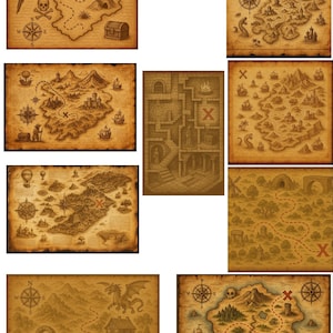 Printable Pirate Treasure Maps: Fantasy Adventure Bundle (PDF & PNG) - Etsy