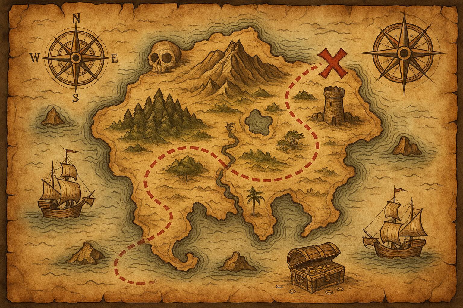 Printable Pirate Treasure Maps: Fantasy Adventure Bundle (PDF & PNG) - Etsy