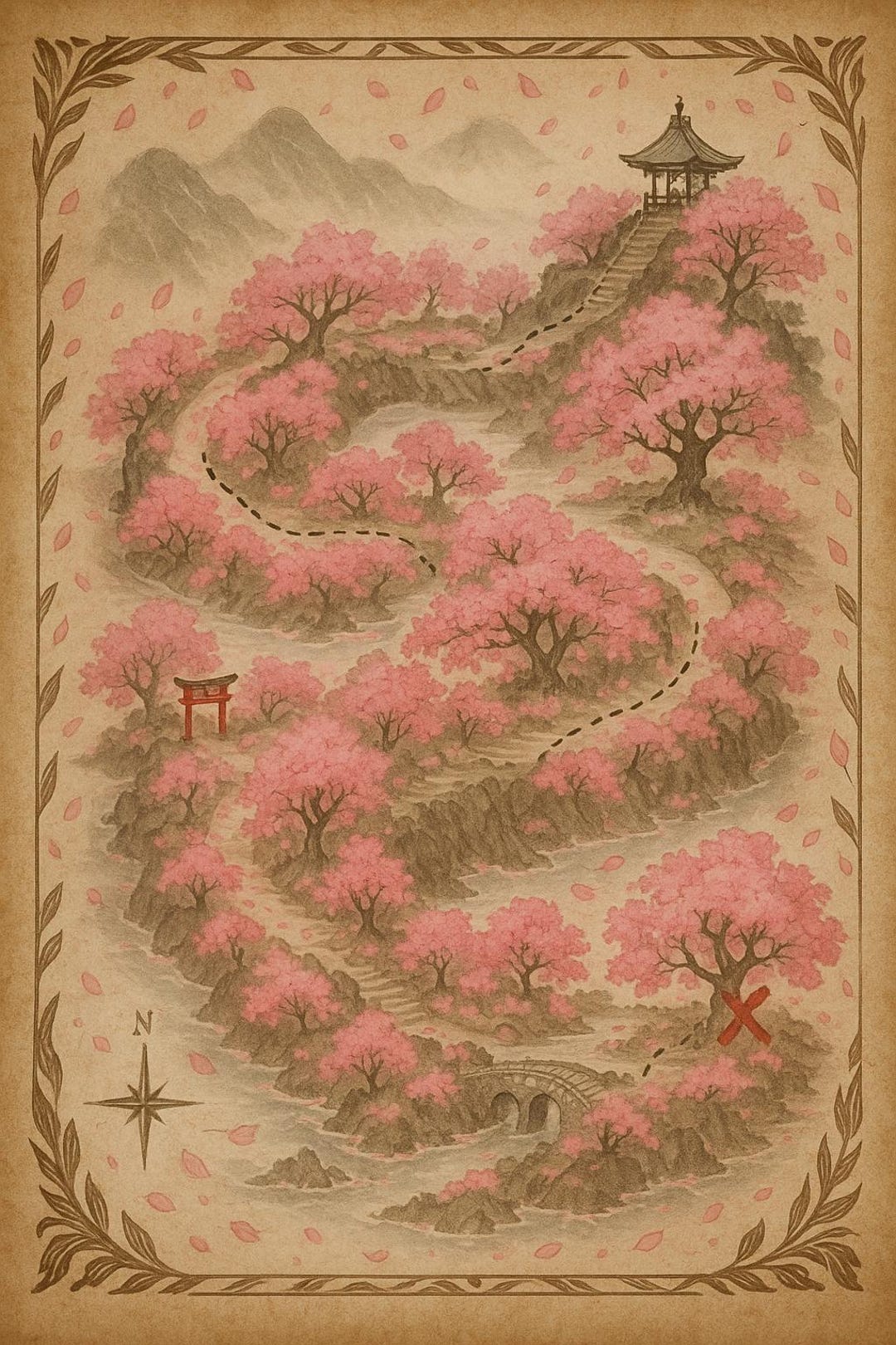 Japanese Treasure Map Set | Vintage Fantasy Maps for RPG, Dnd, Wall Art ...