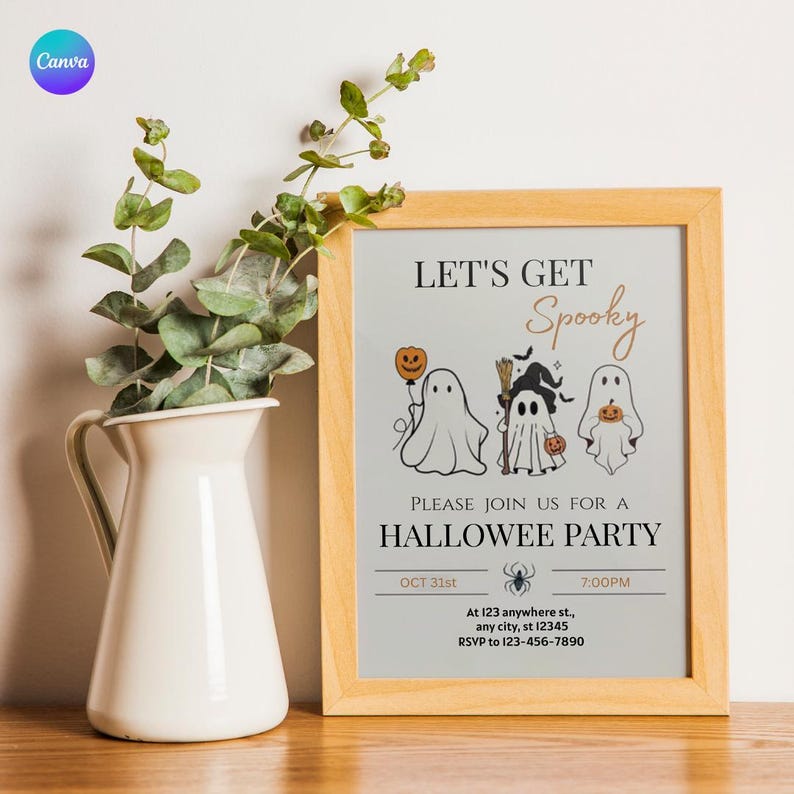 Spooky Ghost Halloween Party Invitation Template (digital Download) - Etsy
