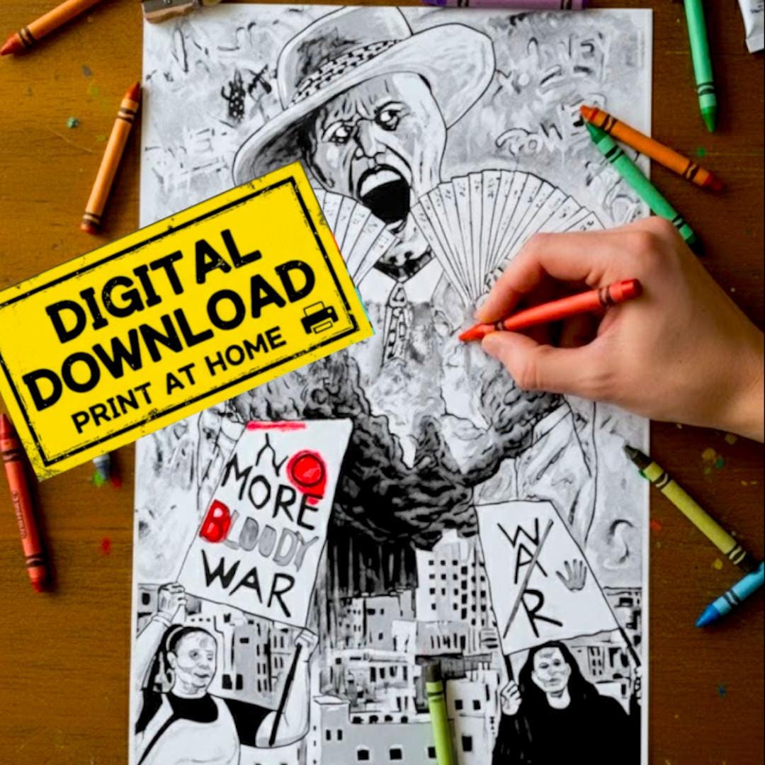 Mr. Exchange Anti-war Coloring Page | Pop Culture Street Art | Digital ...