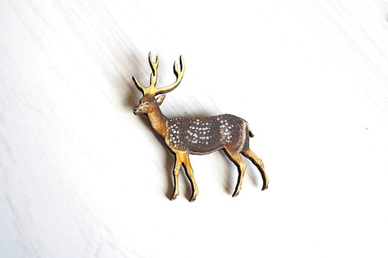 Woodland Deer Pin/brooch | Etsy