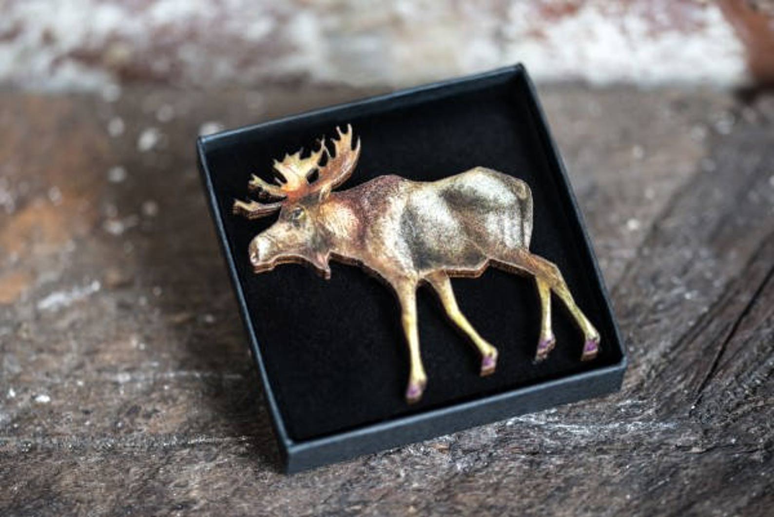 Woodland Moose Pin/brooch - Etsy