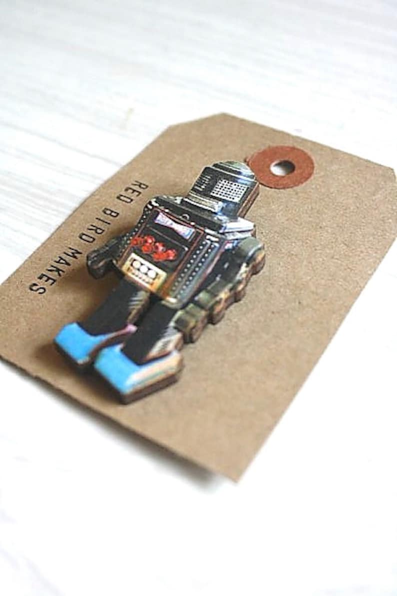 Retro Robot Toy Pin/brooch - Etsy