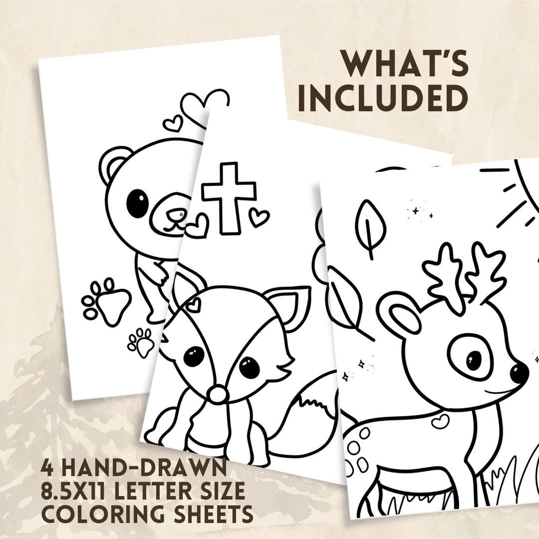Woodland Animal Coloring Pages | Faith-based Printable for Kids ...