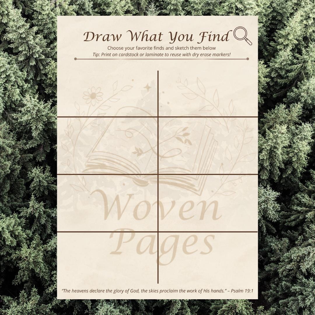 Nature Walk Scavenger Hunt Printable | Christian Homeschool Activity ...