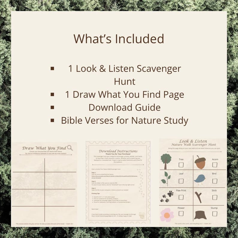Nature Walk Scavenger Hunt Printable | Christian Homeschool Activity ...