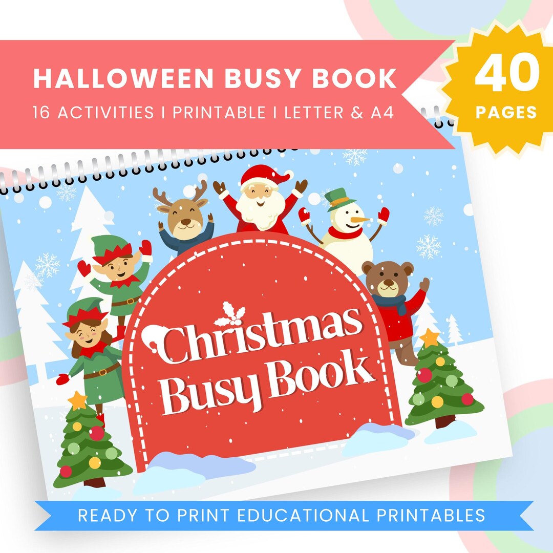 Christmas Busy Book, Christmas Preschool Busy Binder, Toddler Christmas ...