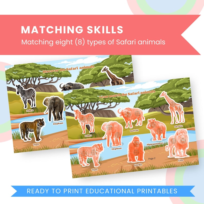 Safari Animals Preschool Busy Book, Safari Animals Toddler Activities ...