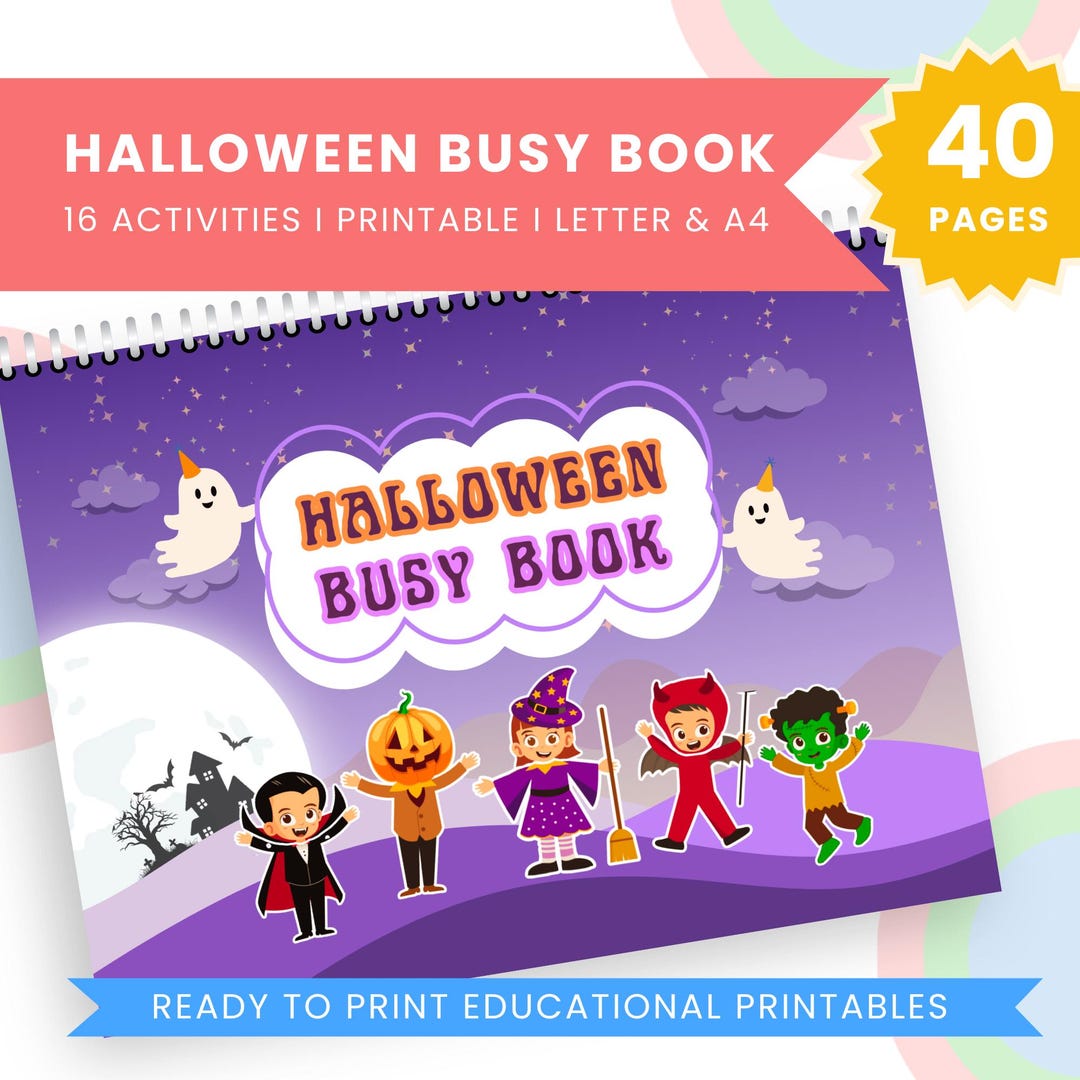 Halloween Busy Book, Quiet Book Toddler, Toddler Busy Book, Montessori ...