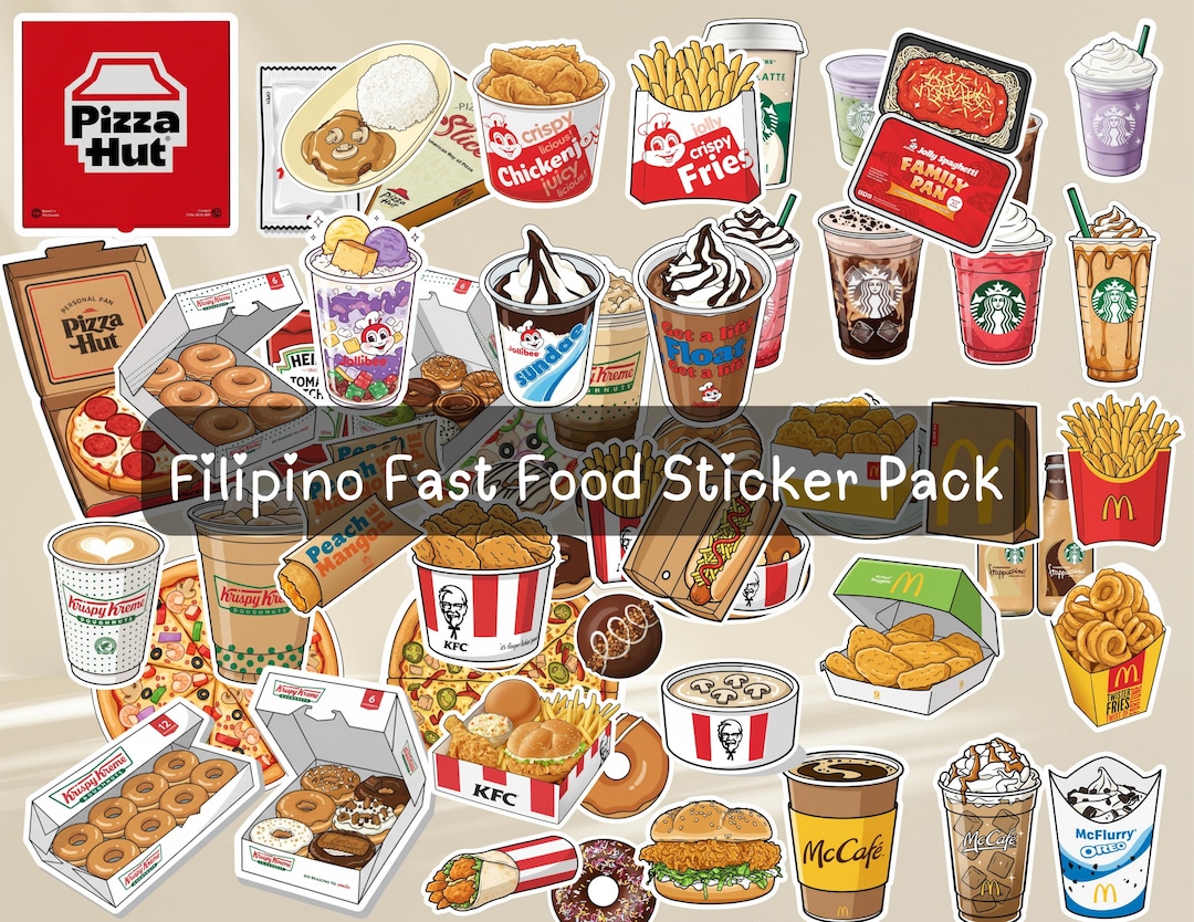 Filipino Fast Food Stickers | Sticker Pack | Die Cut | Waterproof Vinyl ...