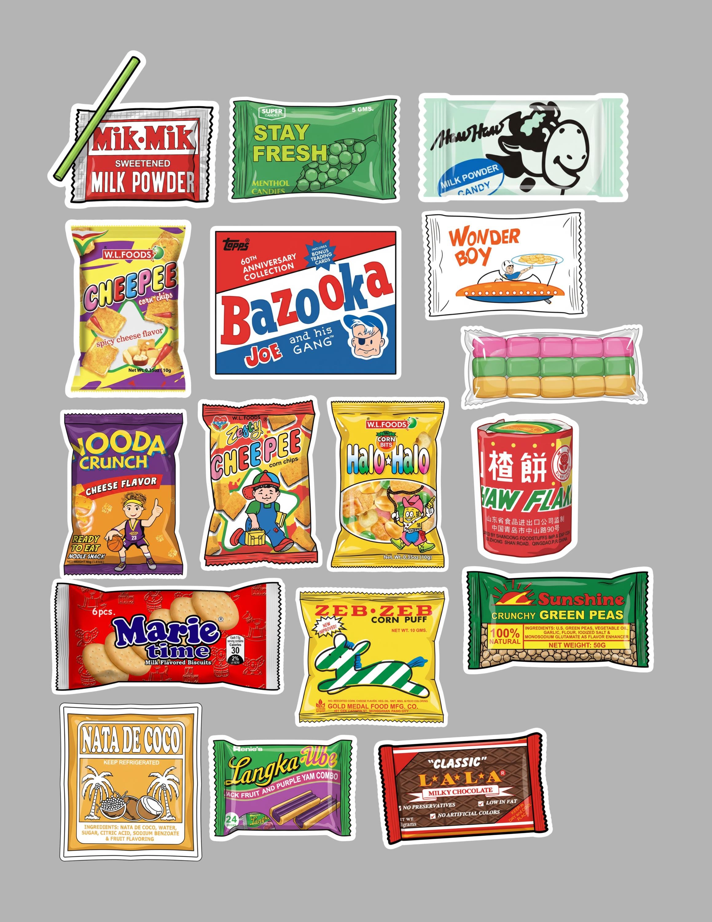Pinoy Classic 90's Snacks Stickers | Filipino Snacks Sticker Pack | Die ...