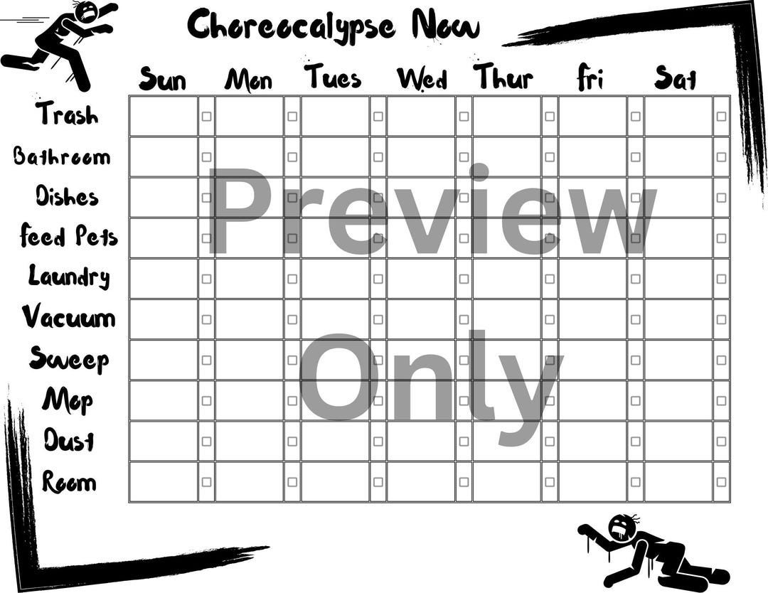 Zombie Task List: Chore Chart for Families and Kids - Etsy Australia