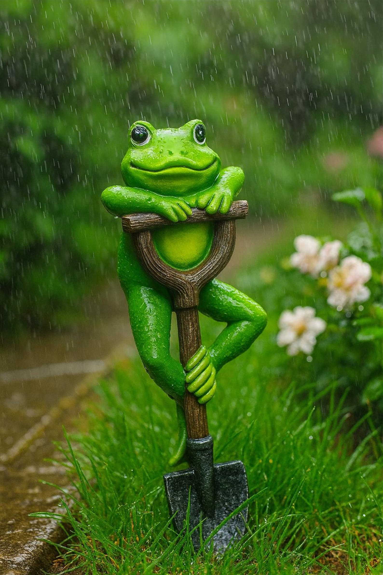 Frog Spade Garden Gnome - Garden Ornament - Etsy