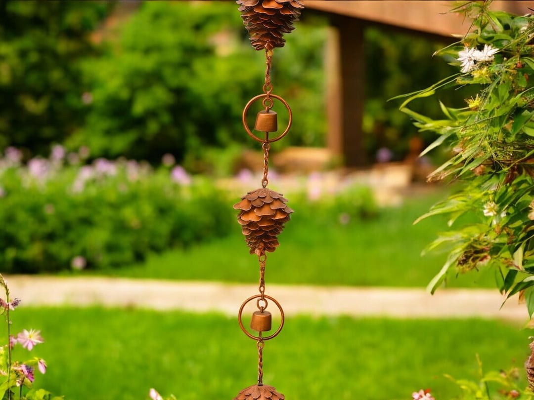 Pinecone Bell Rain Catcher Wind Chime - Garden Ornament - Etsy