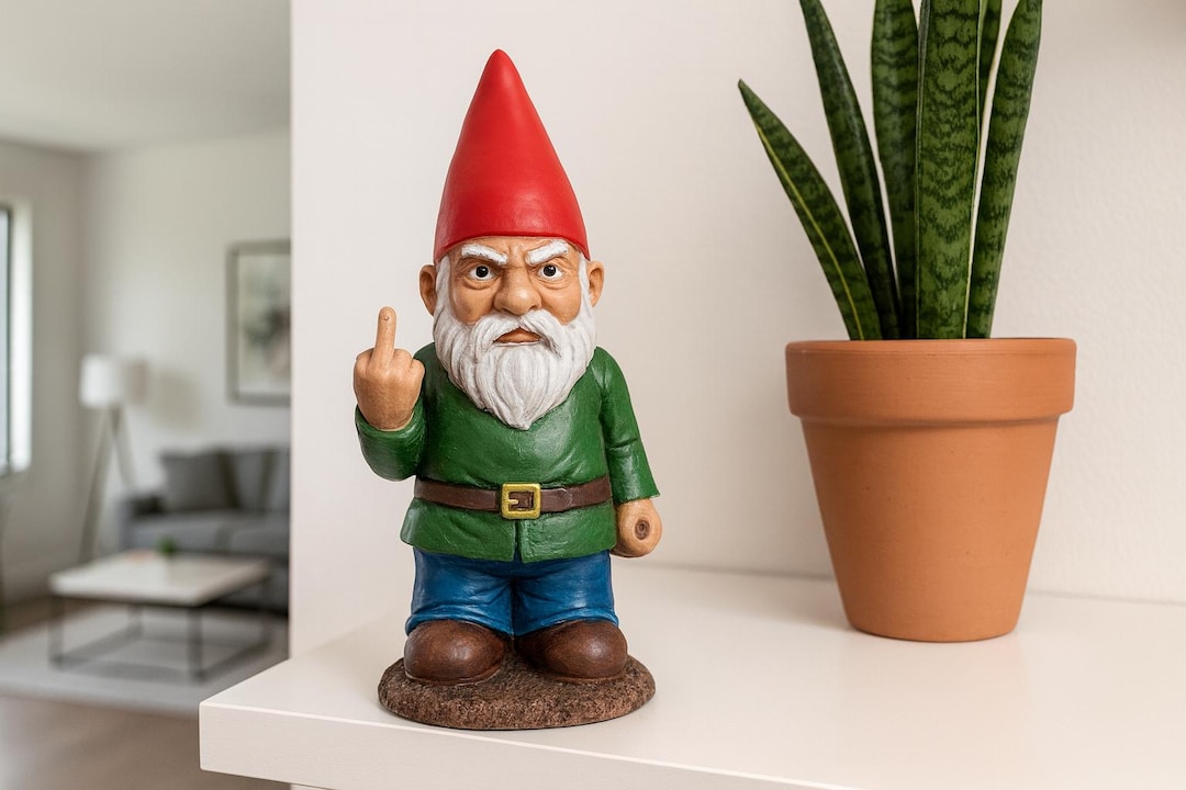 Rude Angry Swearing Santa Garden Figurine Gnome Home & Garden Ornament ...