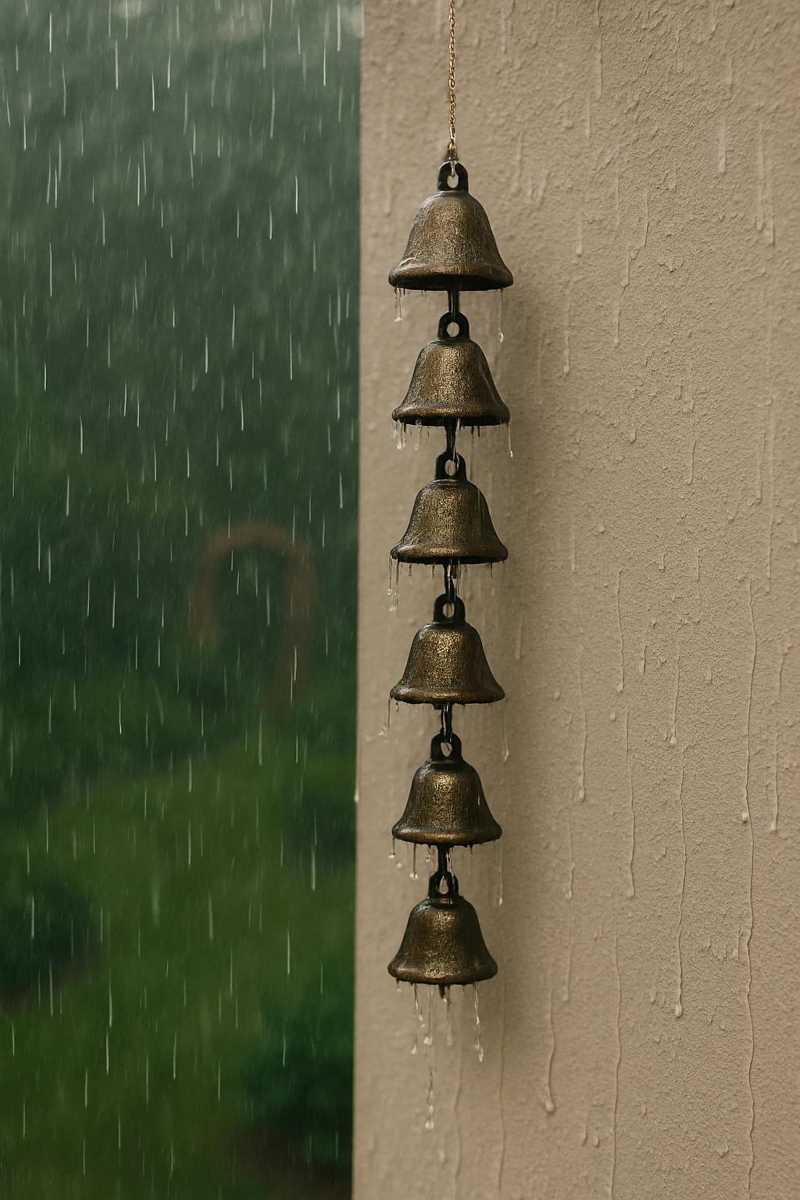 Iron Bell Rain Catcher Wind Chime - Garden Ornament - Etsy