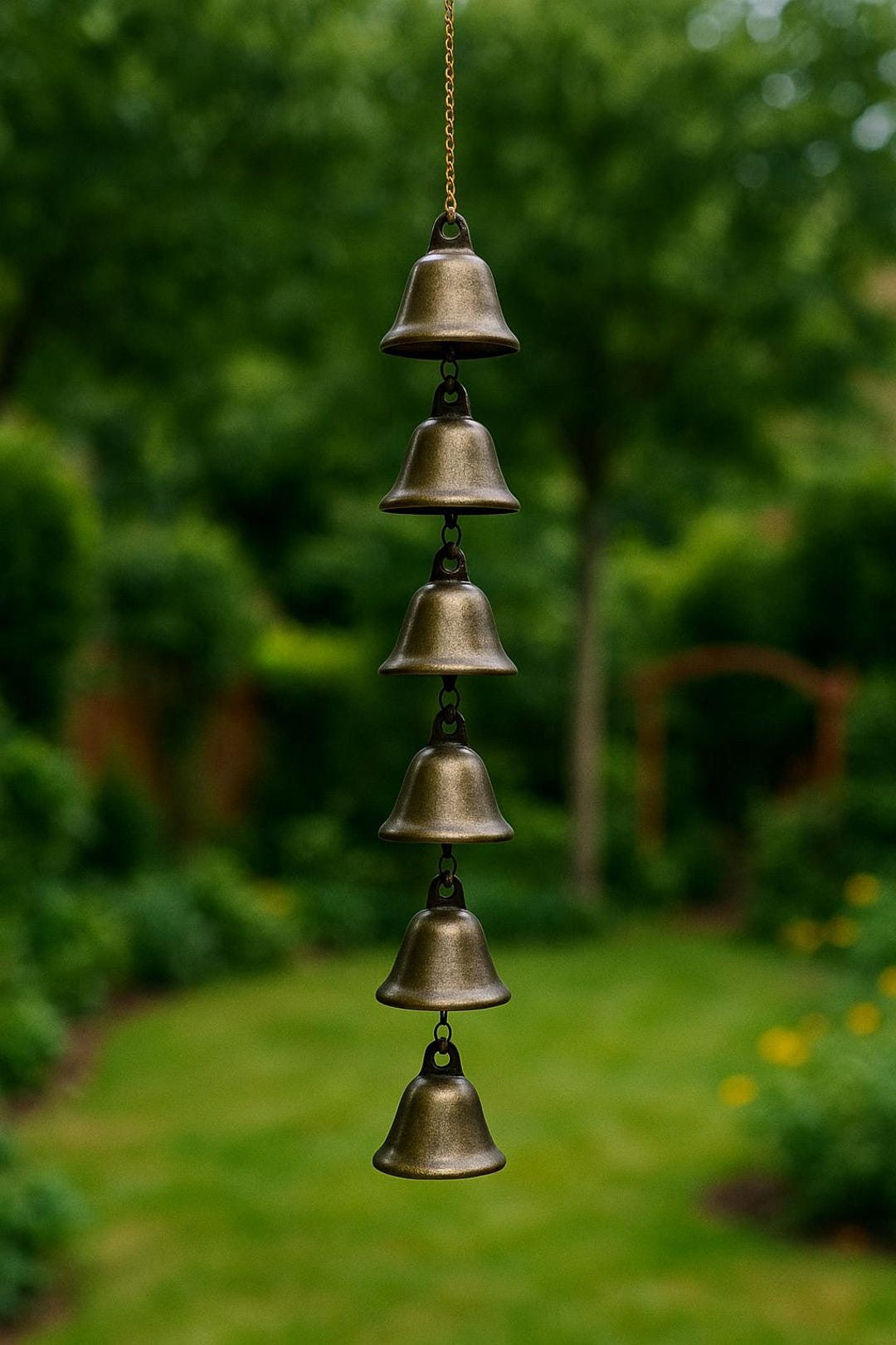 Iron Bell Rain Catcher Wind Chime - Garden Ornament - Etsy