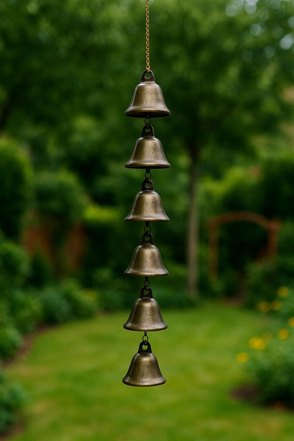 Iron Bell Rain Catcher Wind Chime - Garden Ornament - Etsy