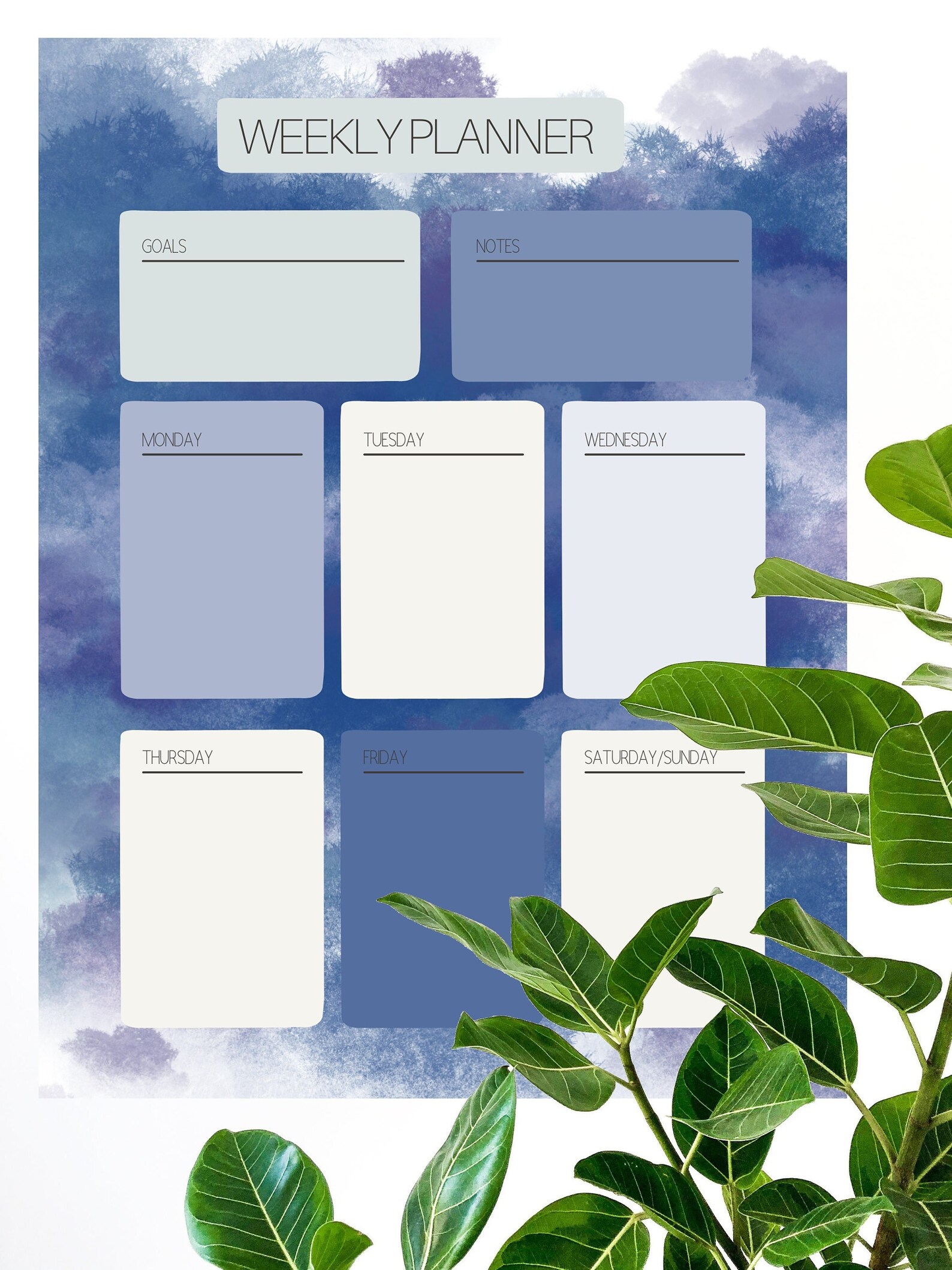 Day Week Month Planner Printable Planner Digital | Etsy