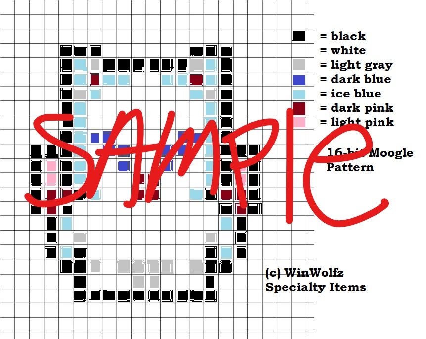 Digital Download — Moogle Final Fantasy Perler Bead Pixel Pattern - Etsy