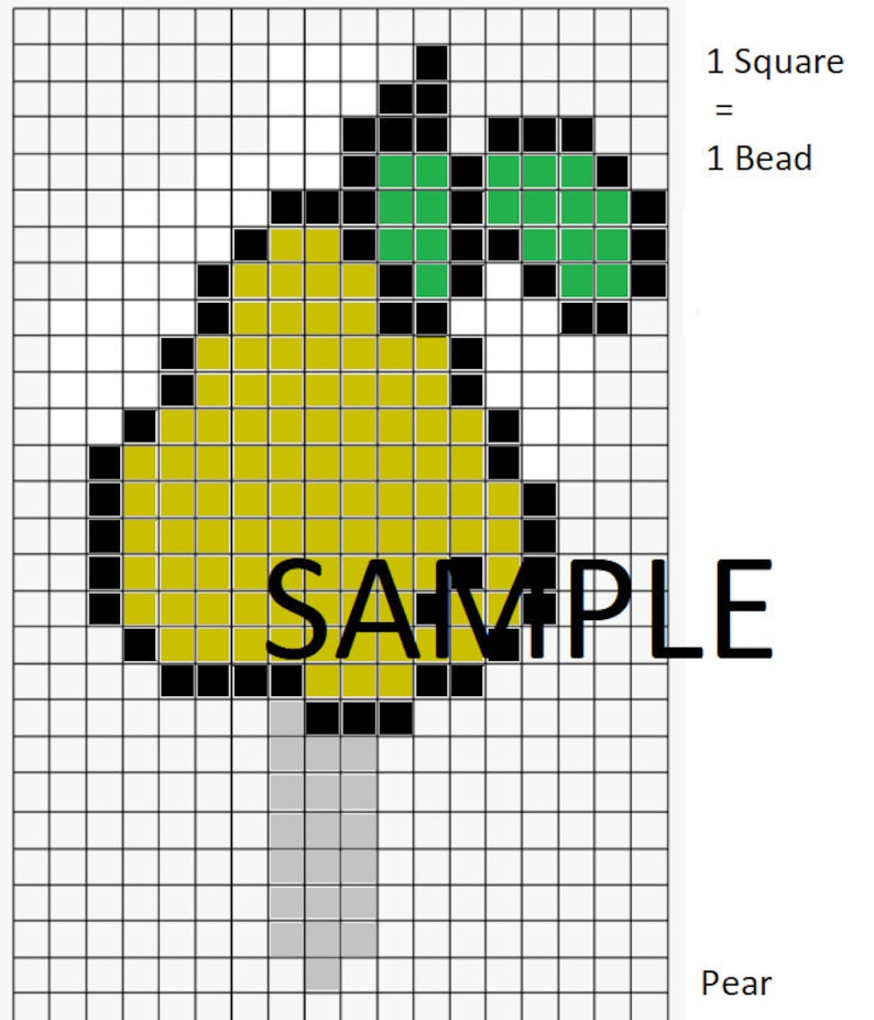 Digital Download — Garden Fruit and Vegetable Tag Marker Perler Bead ...