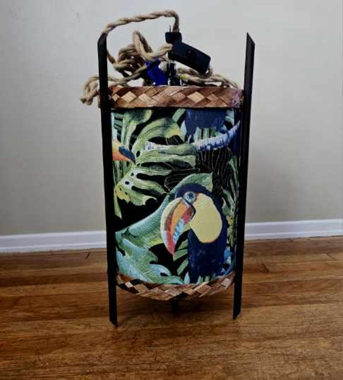 Hand Made Toucan Tiki Lamp. With 15 Foot Cord and Flame Bulb - Etsy