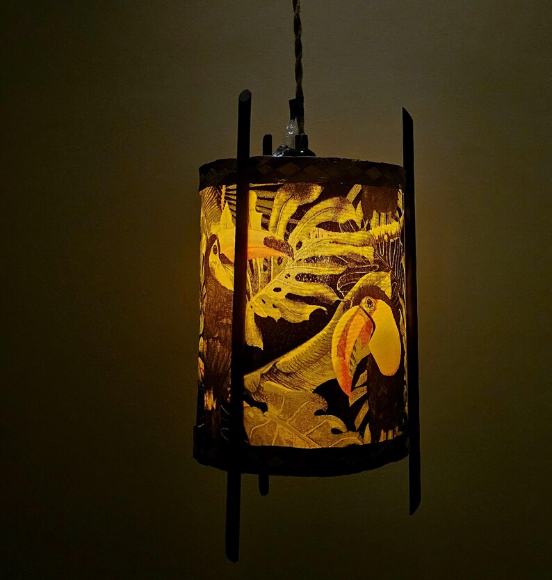 Hand Made Toucan Tiki Lamp. With 15 Foot Cord and Flame Bulb - Etsy