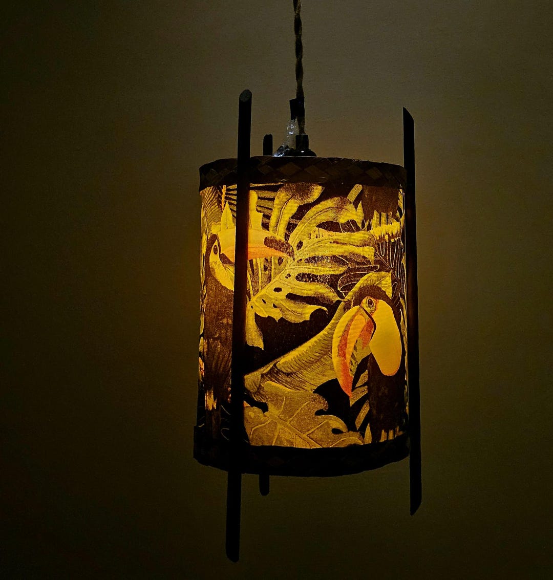 Hand Made Toucan Tiki Lamp. With 15 Foot Cord and Flame Bulb - Etsy