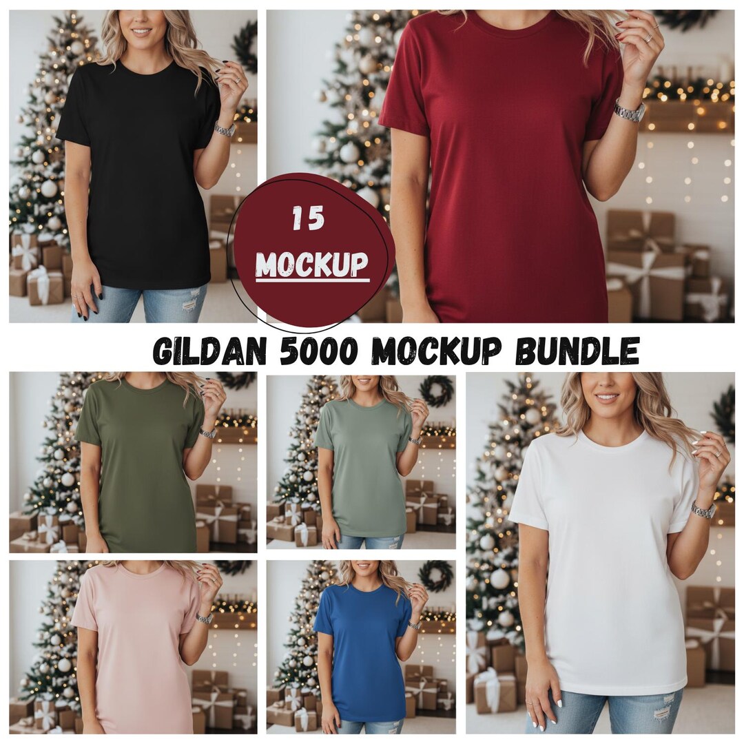 T-shirt Mockup: Gildan G500 White Tee Christmas (digital Download) - Etsy