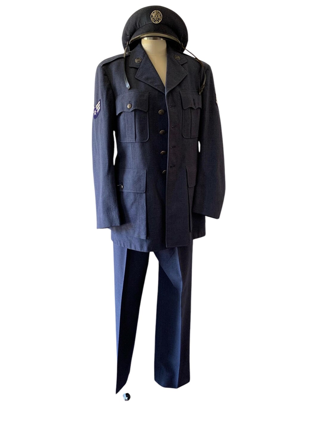 US Air Force Full Dress Uniform With Hat and Pants, Vintage Senior ...