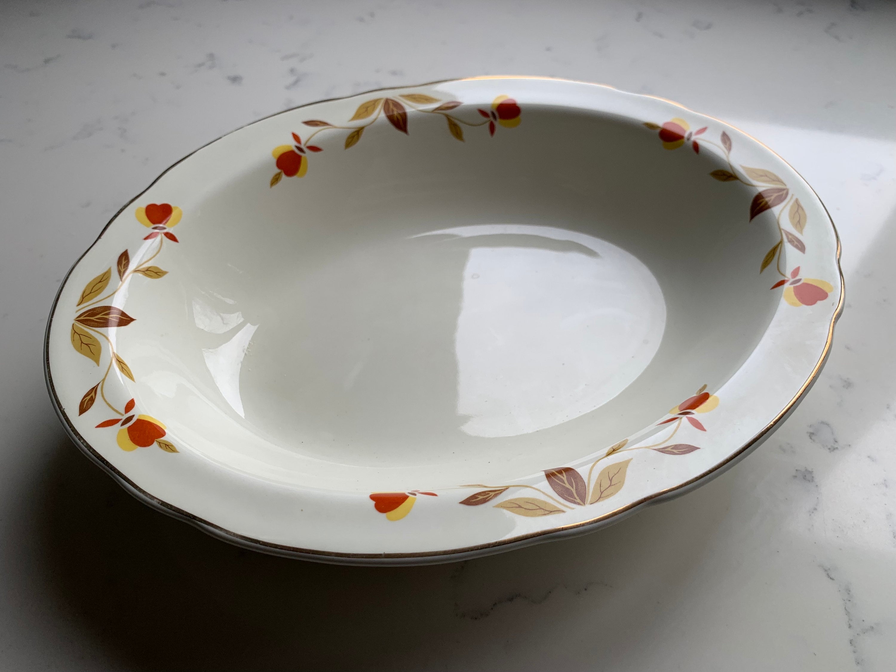 Autumn Leaf by Mary Dunbar Superior Hall China Oval Vegetable Bowl 10 1 ...