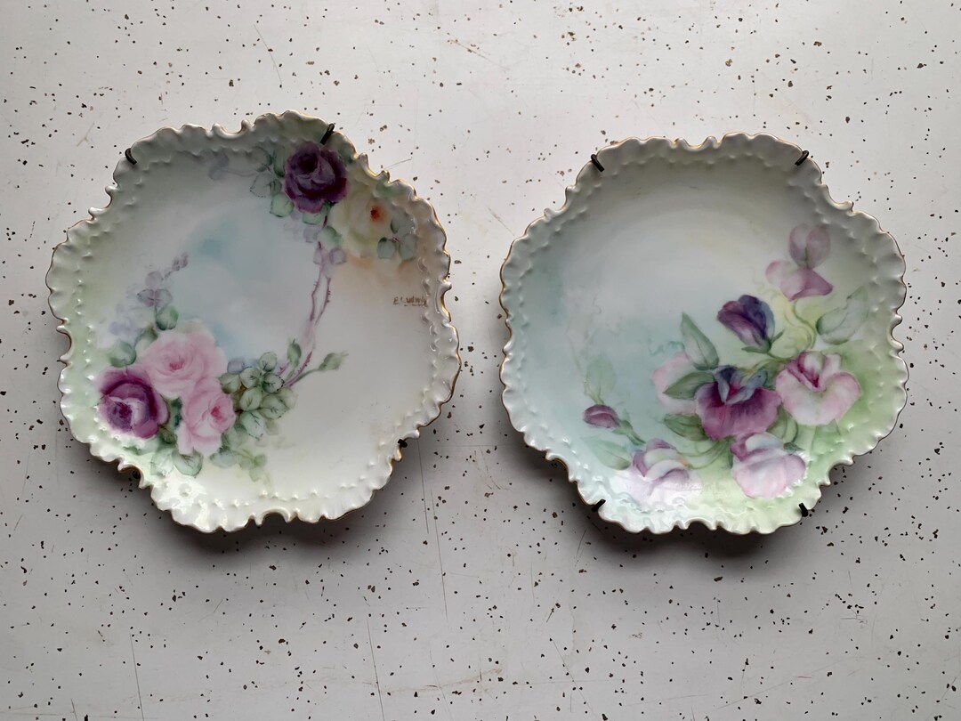 Antique Rosenthal RC Hand Painted Monbijou Bavaria Plate Scalloped Edge ...
