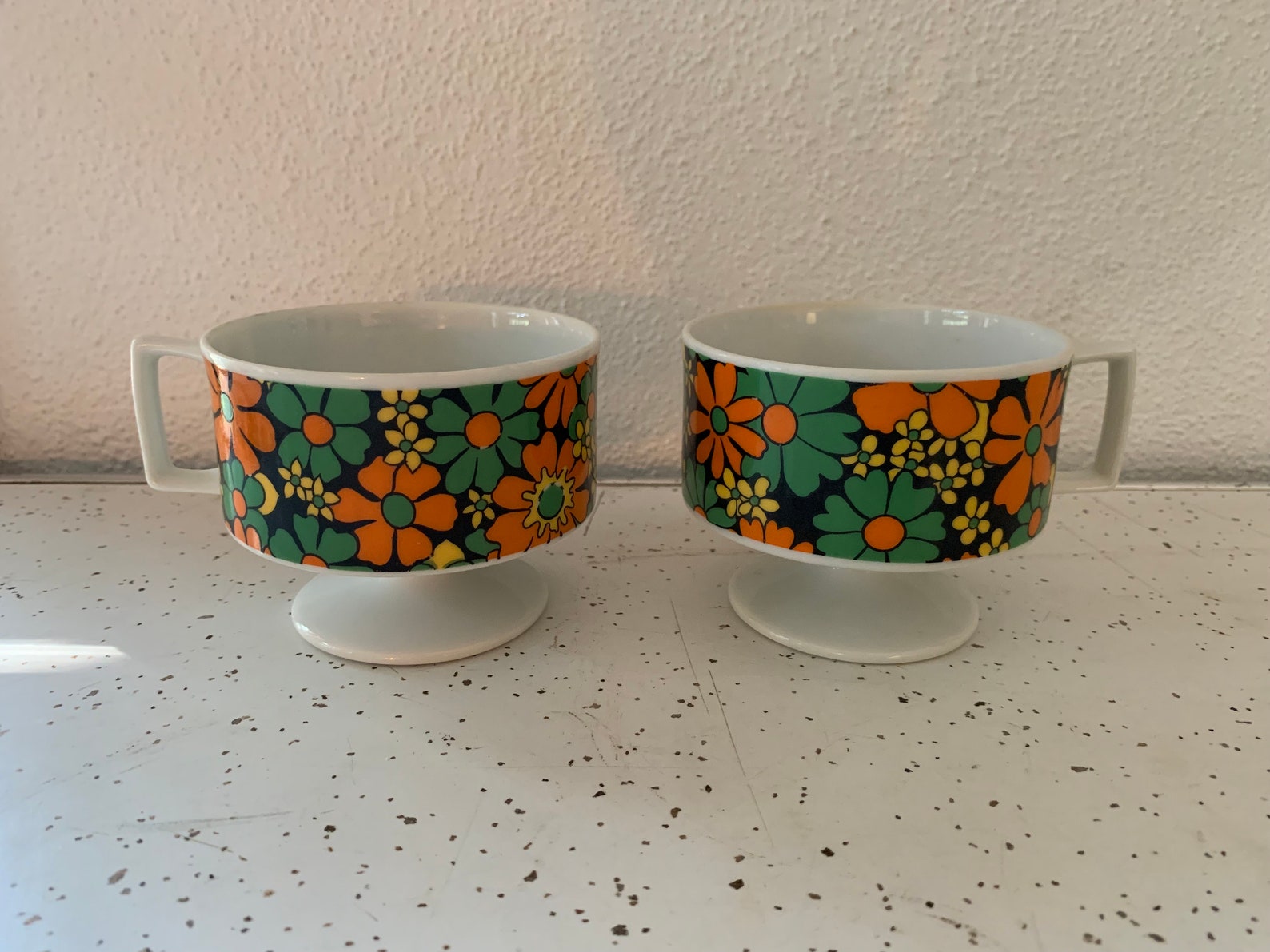 1960s Mod Flower Power Pedestal Tea/coffee Cup Japan, Holt Howard Style ...
