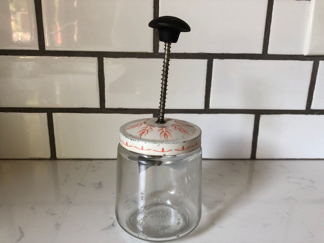 Androck Mason Jar Food Chopper Vintage Mid-century Clear Glass ...