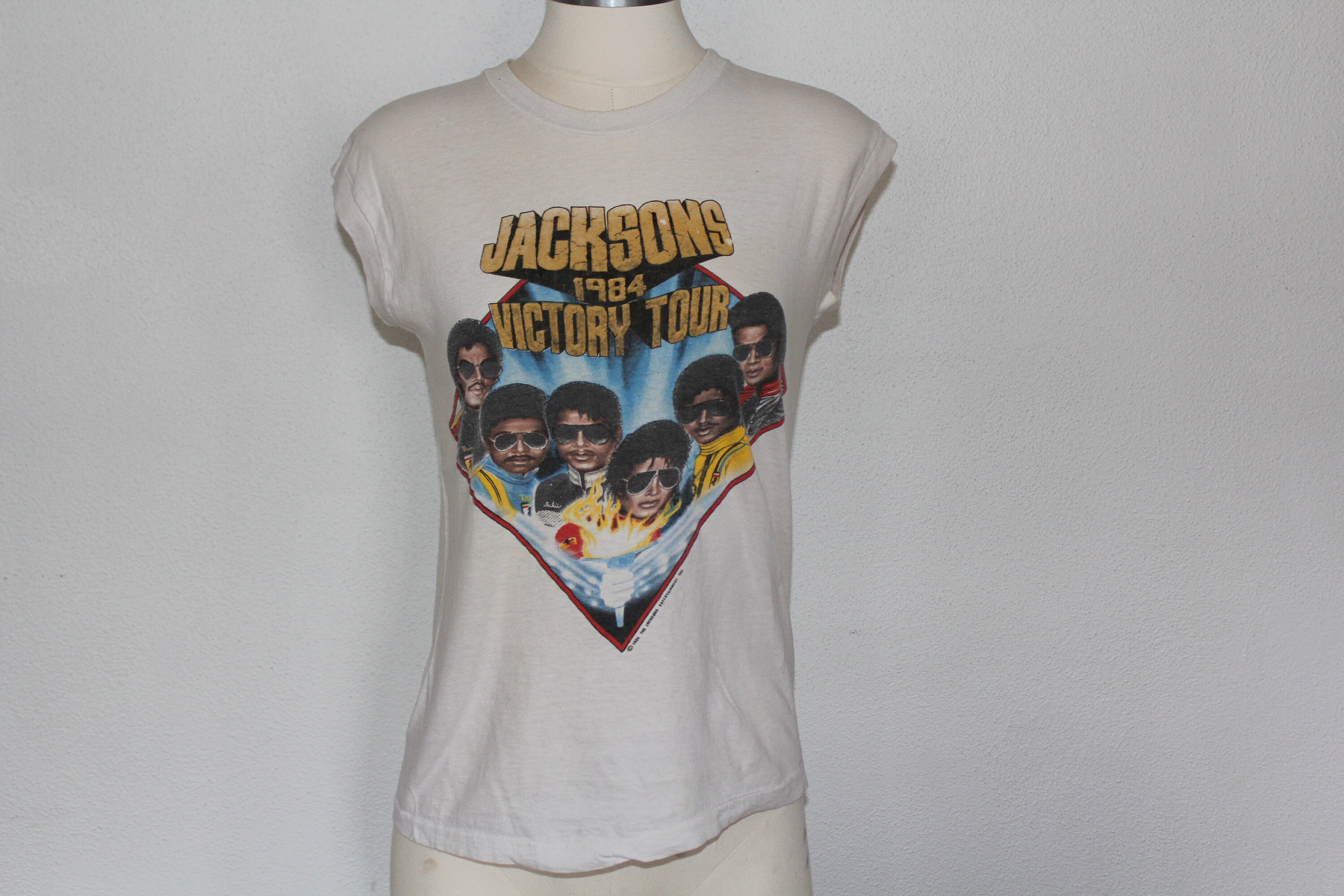 The Jackson Five 1984 Victory Tour Sleeveless T-shirt Vintage Muscle ...