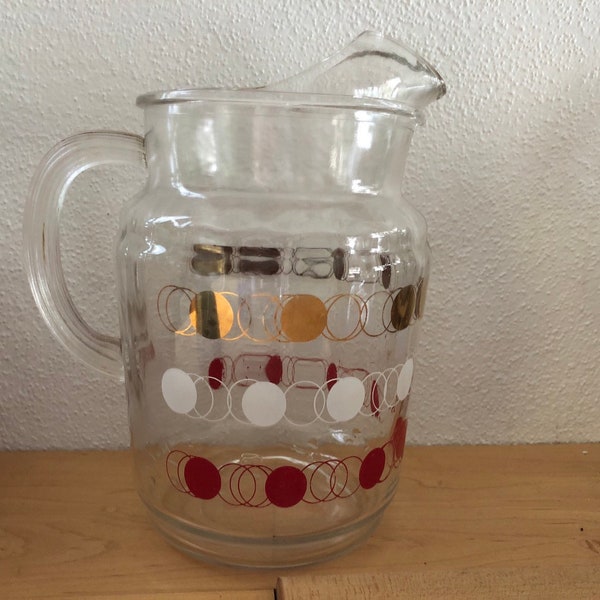 Retro Glass Pitcher - Etsy