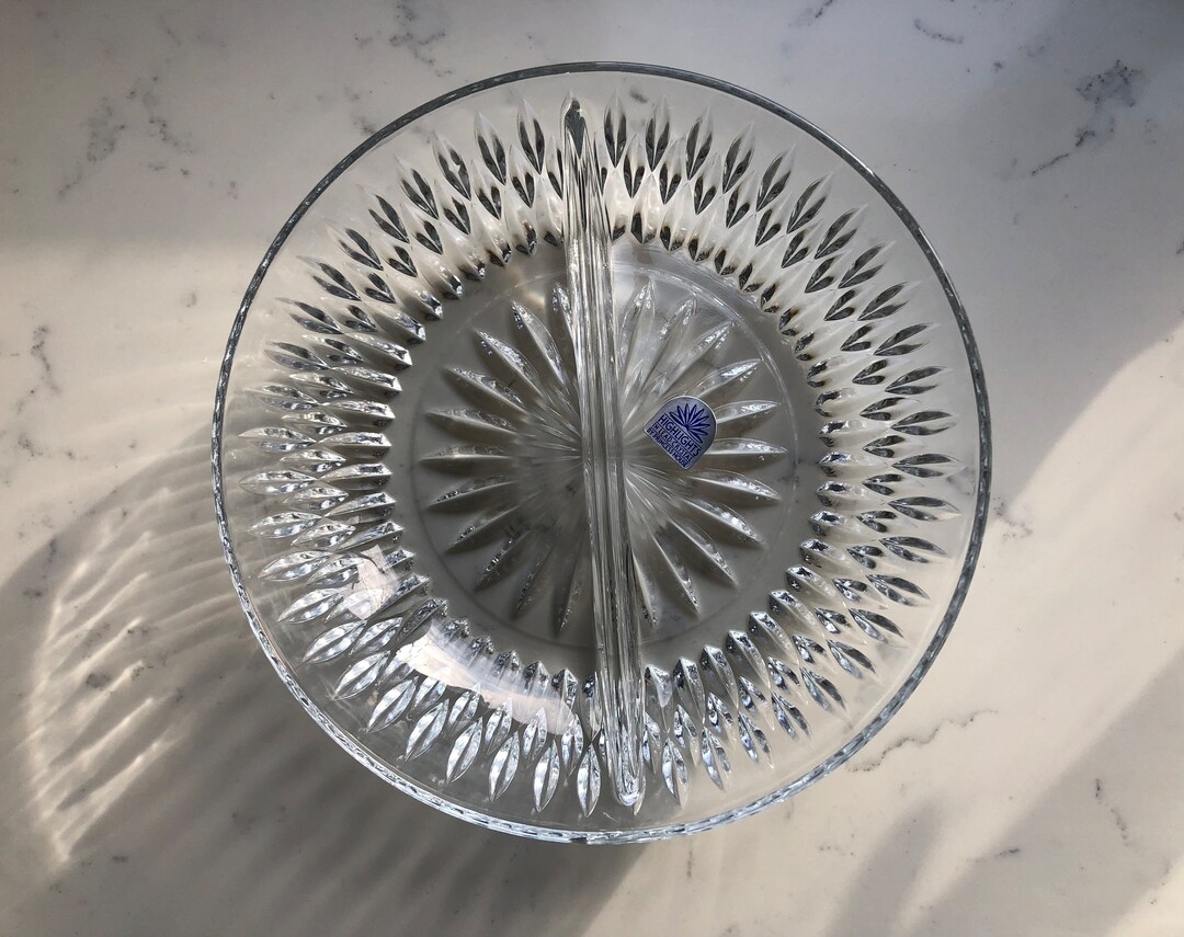 Vintage Princess House Highlights in Lead Crystal Serving Dish Divided ...