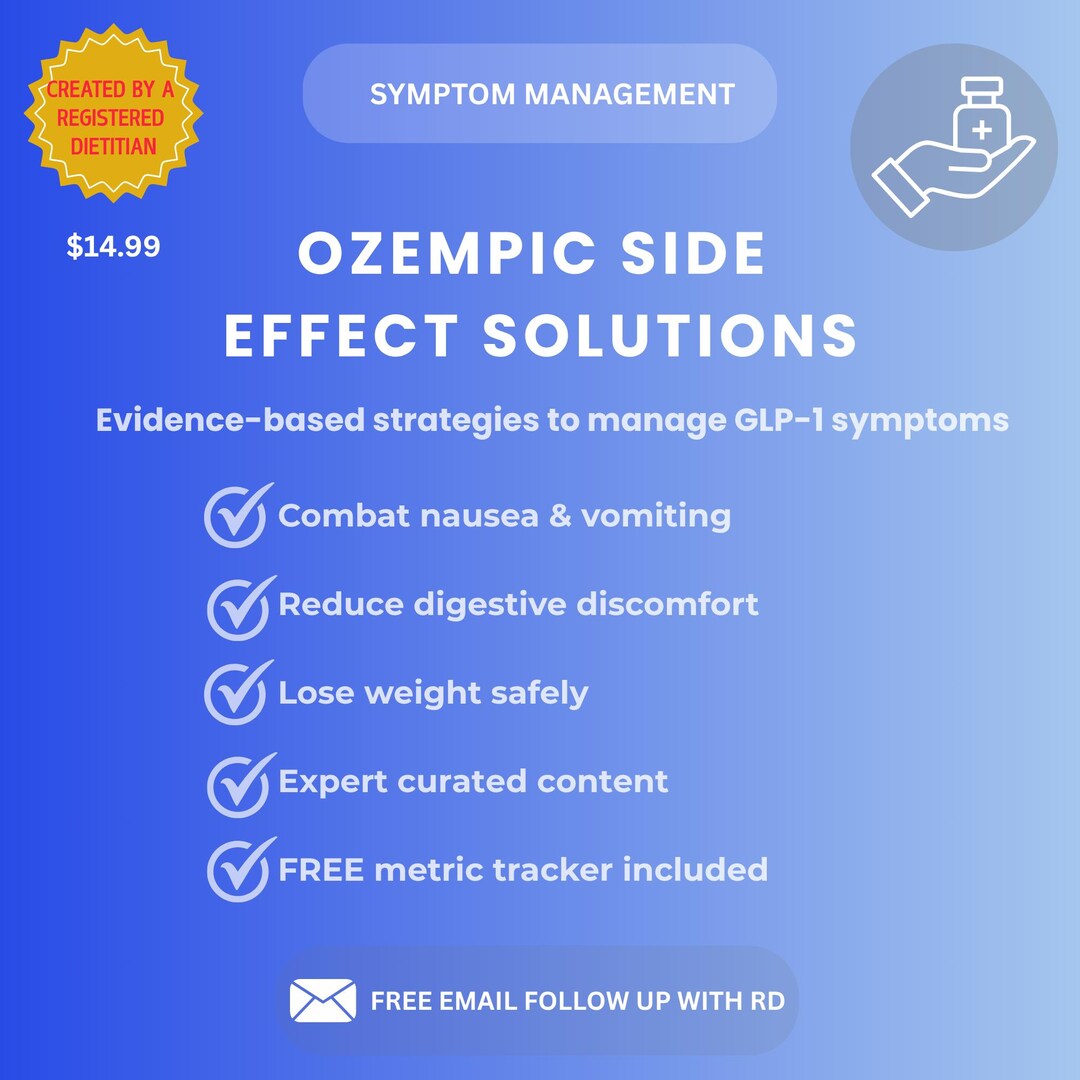 Ozempic Symptom Management Guide: Dietitian-created Weight Loss (PDF ...