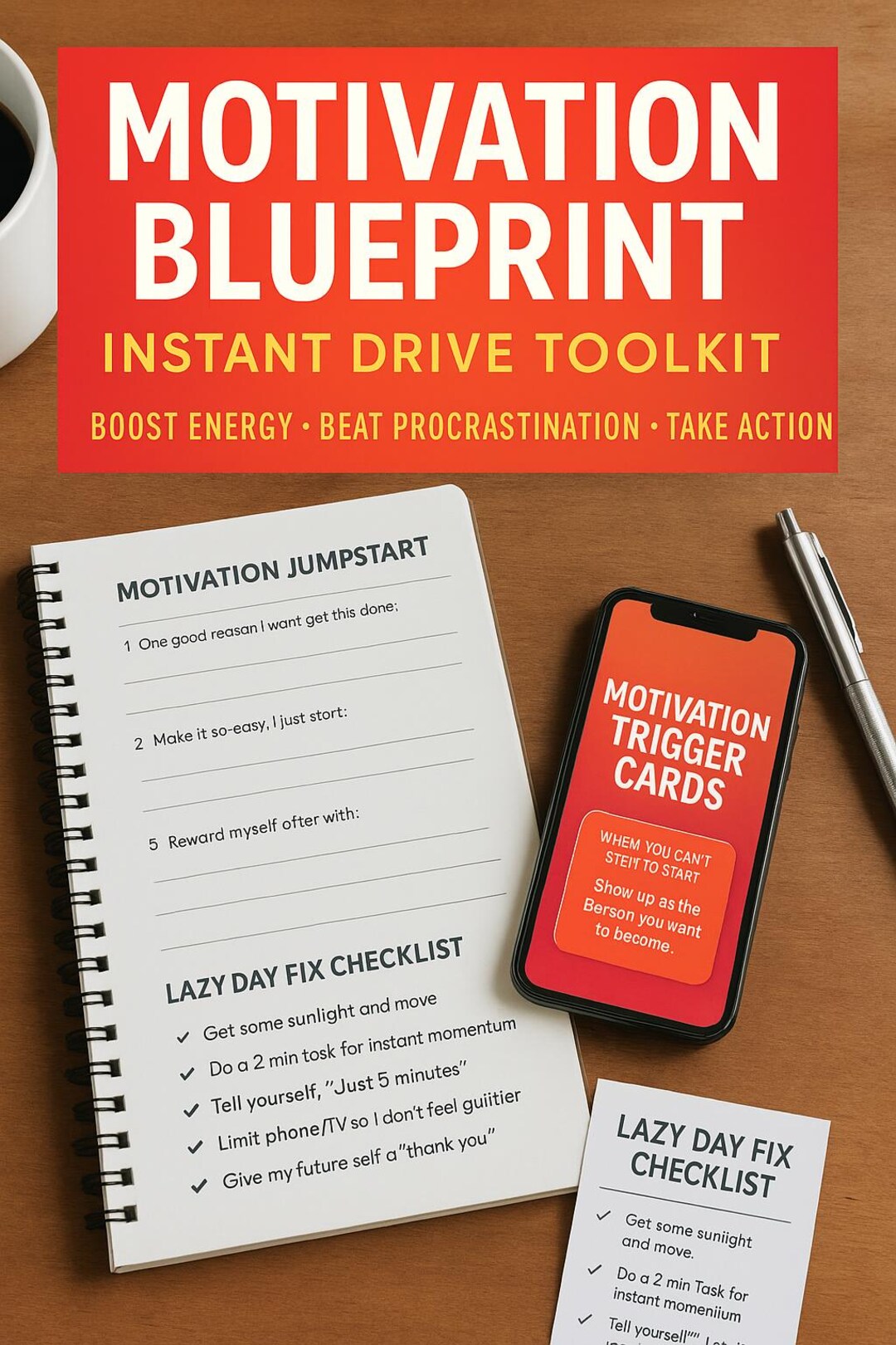 Motivation Blueprint | Instant Drive Toolkit | Printable Motivation ...