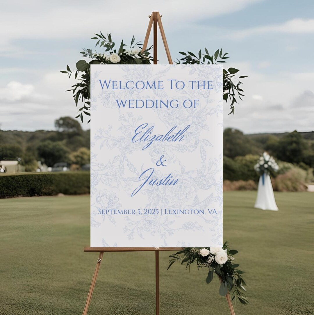 Editable Wedding Welcome Sign Template | Wedding Sign Canva Template ...