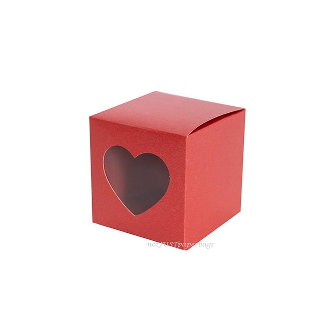 10 Small Boxes With Heart-shaped Window 7cmx7cmx7cm DIY Favours ...