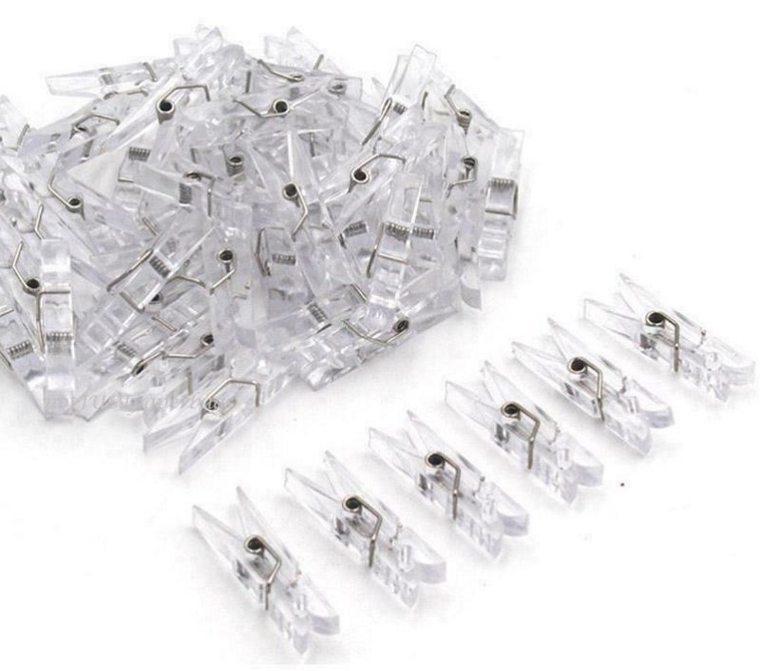 Small Clear Plastic Pegs | 3cm X 0.4cm | Baby Shower | Wedding | Junk ...