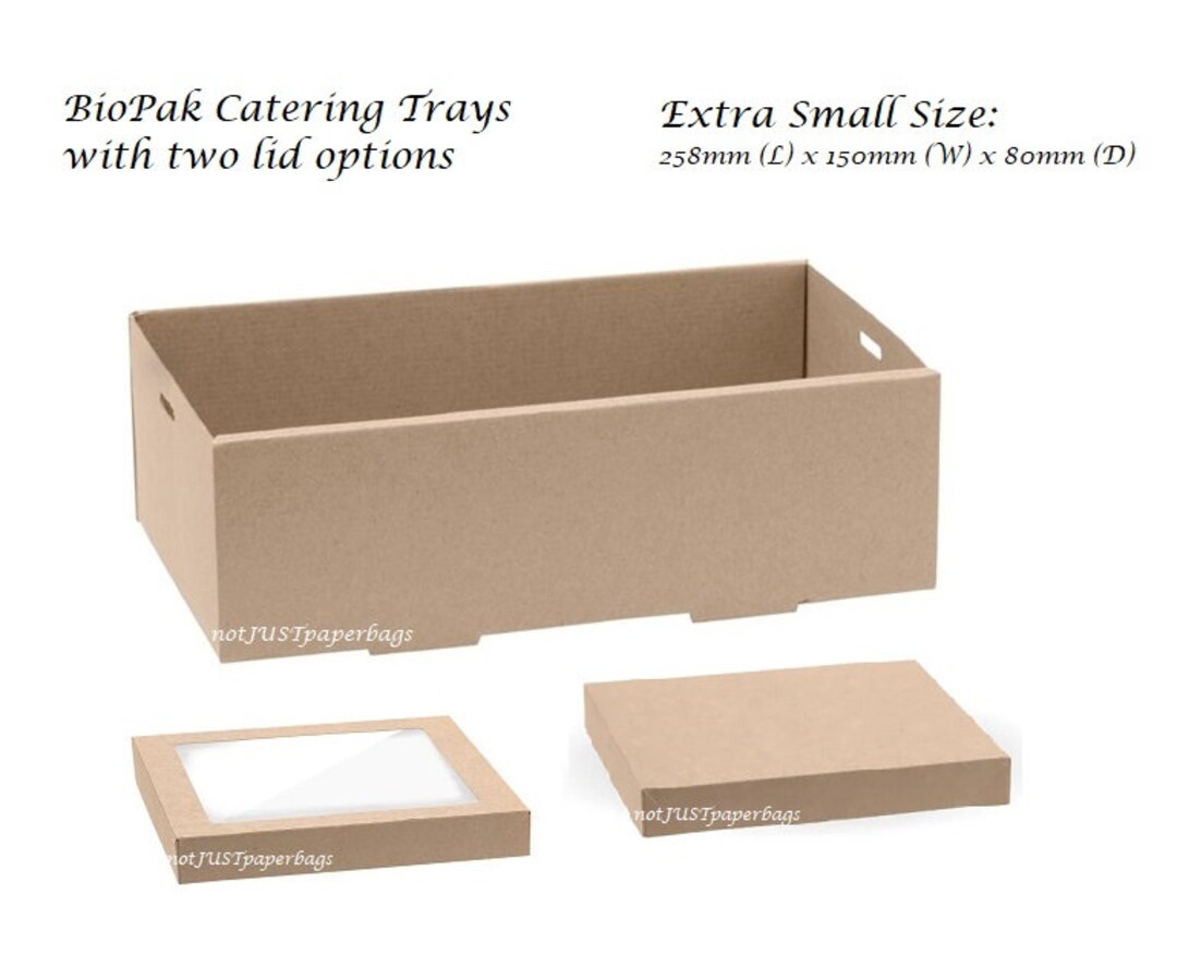 10 Biopak Boxes With Lids Kraft 258x150x80mm Catering Grazing Picnics ...