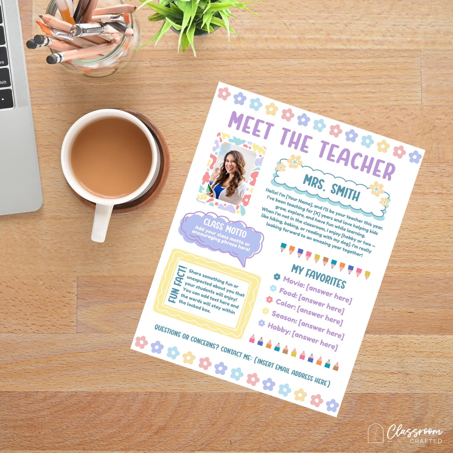 Editable Meet the Teacher Template BUNDLE – Boho, Playful, Crayon ...