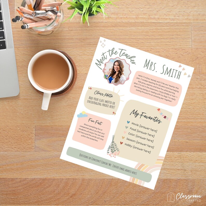 Editable Meet the Teacher Template BUNDLE – Boho, Playful, Crayon ...