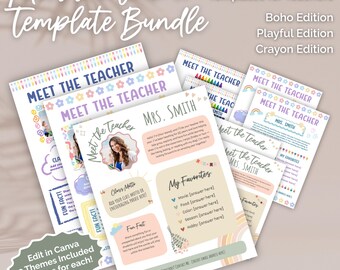 Editable Meet the Teacher Template – Boho Neutral | Canva + PDF | Back ...