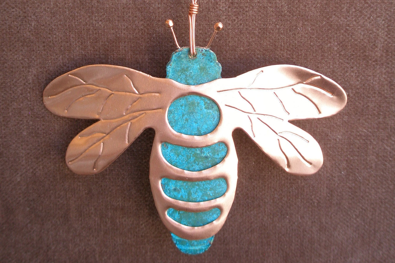BEE BUMBLEBEE Copper Verdigris Ornament Handcrafted in the - Etsy